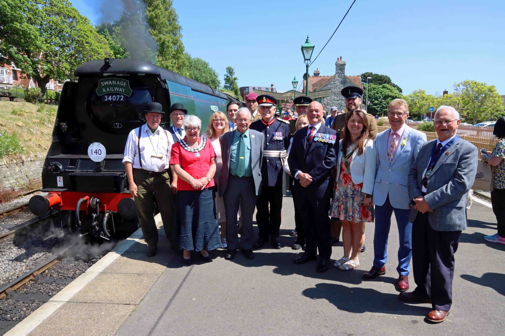 HORN BLOWN WHEN FIRST TRAIN DEPARTED SWANAGE IN 1885 SOUNDED AT 140th ...